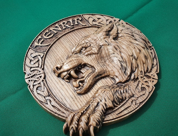 Viking Wolf FENRIR Odin's Wolf Fenrir on Viking Shield | Etsy