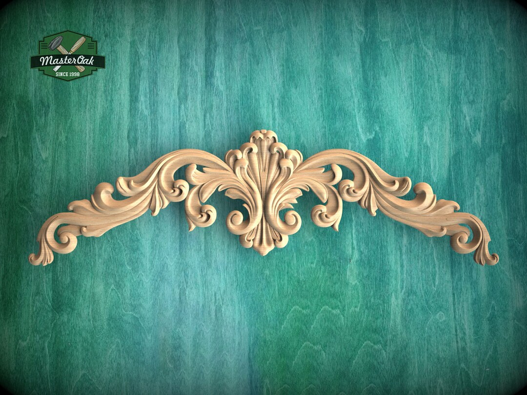 Royal Elegance: Carved Wooden Arch Onlay by Masteroak, 1pc, Unpainted ...