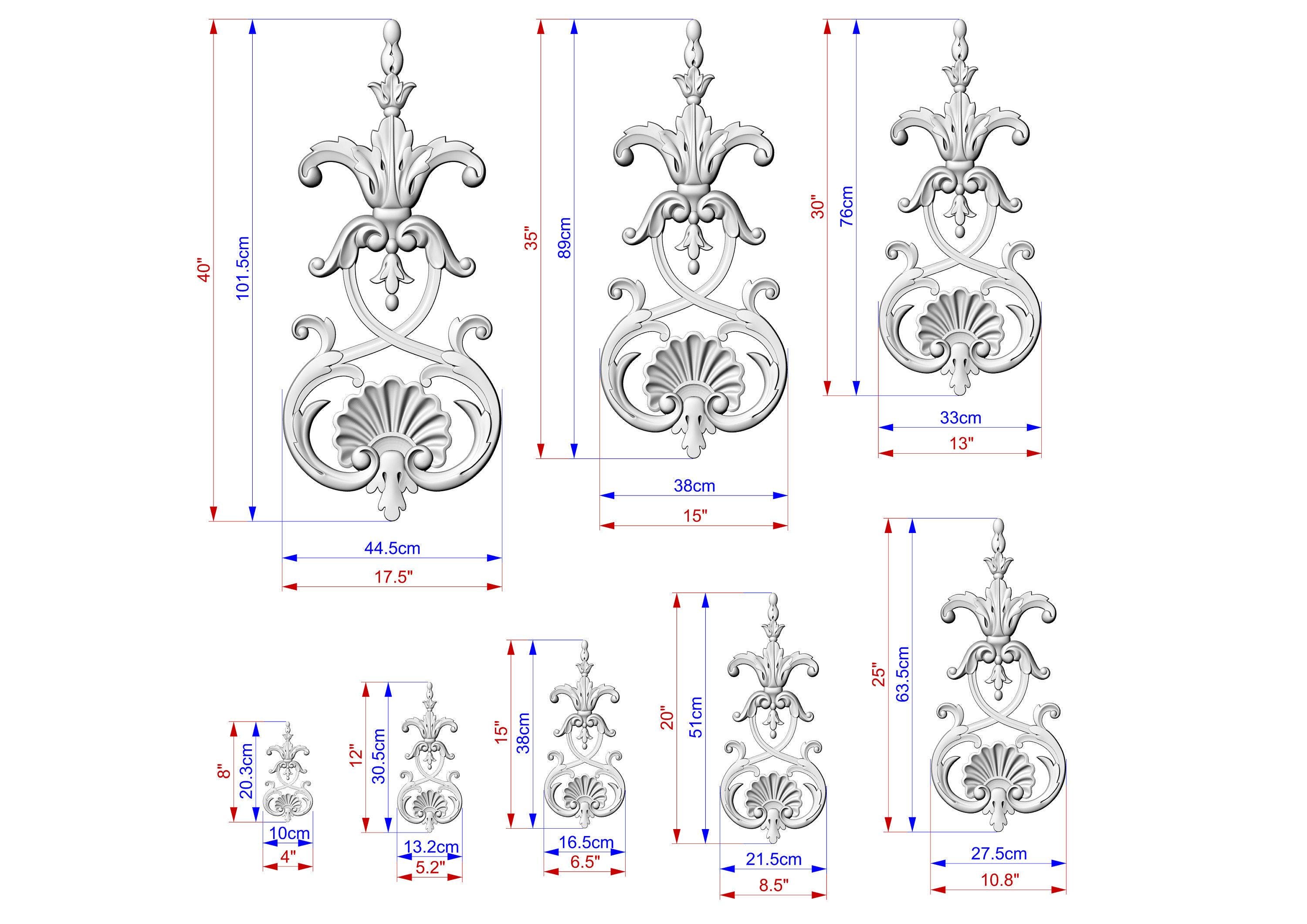 French Rococo Wooden Applique for Refined Home Decor, 1pc, Millwork ...