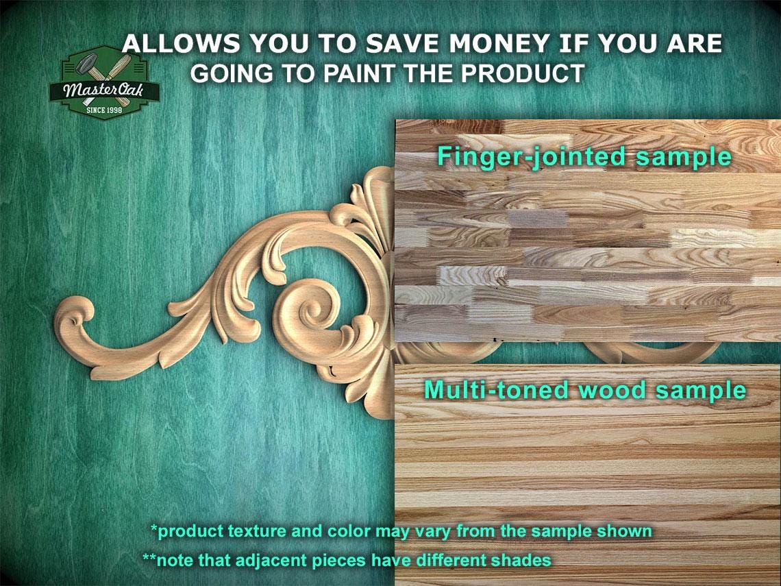 Elegant Curved Volute Wood Applique – Refined Decor Accent, Furniture ...