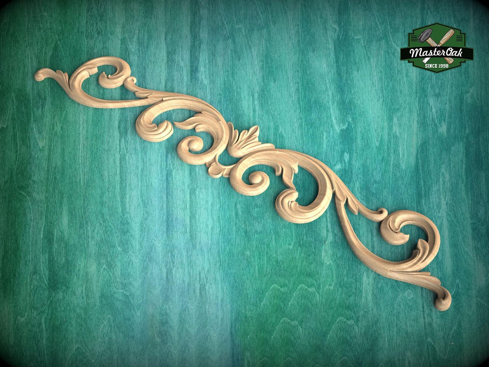 Classic Scrollwork Onlay - Refined Wood Applique Trim, Decorative Swag ...