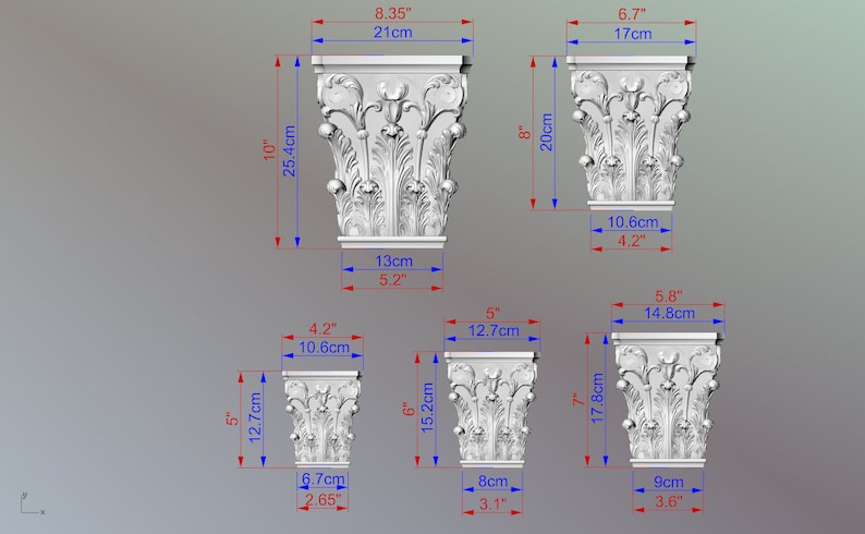 Neoclassical Solid Wood Capitel 1pc Carved Capital Decor | Etsy