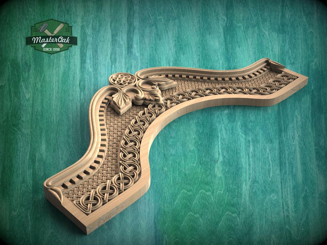 Arched Celtic Knot Wood Onlay, Ornate Wooden Arch Applique, 1 Pc ...