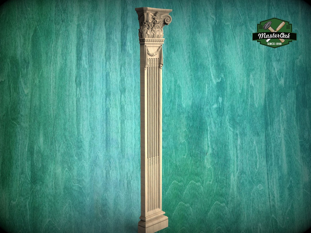 Wooden Carved Regal Ionic Pilaster , Wood Ionic Pilaster, 1pc ...