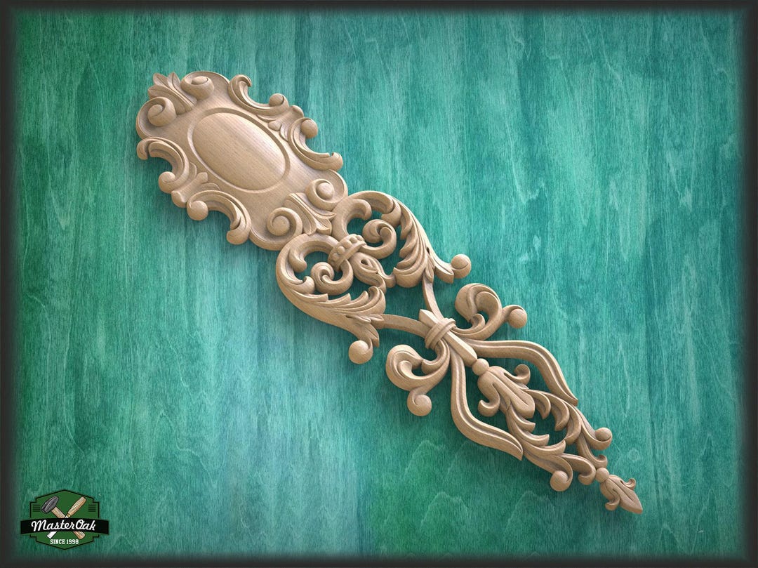 Vintage Furniture Drop Appliques, Unpainted, Carved Decorative Floral ...