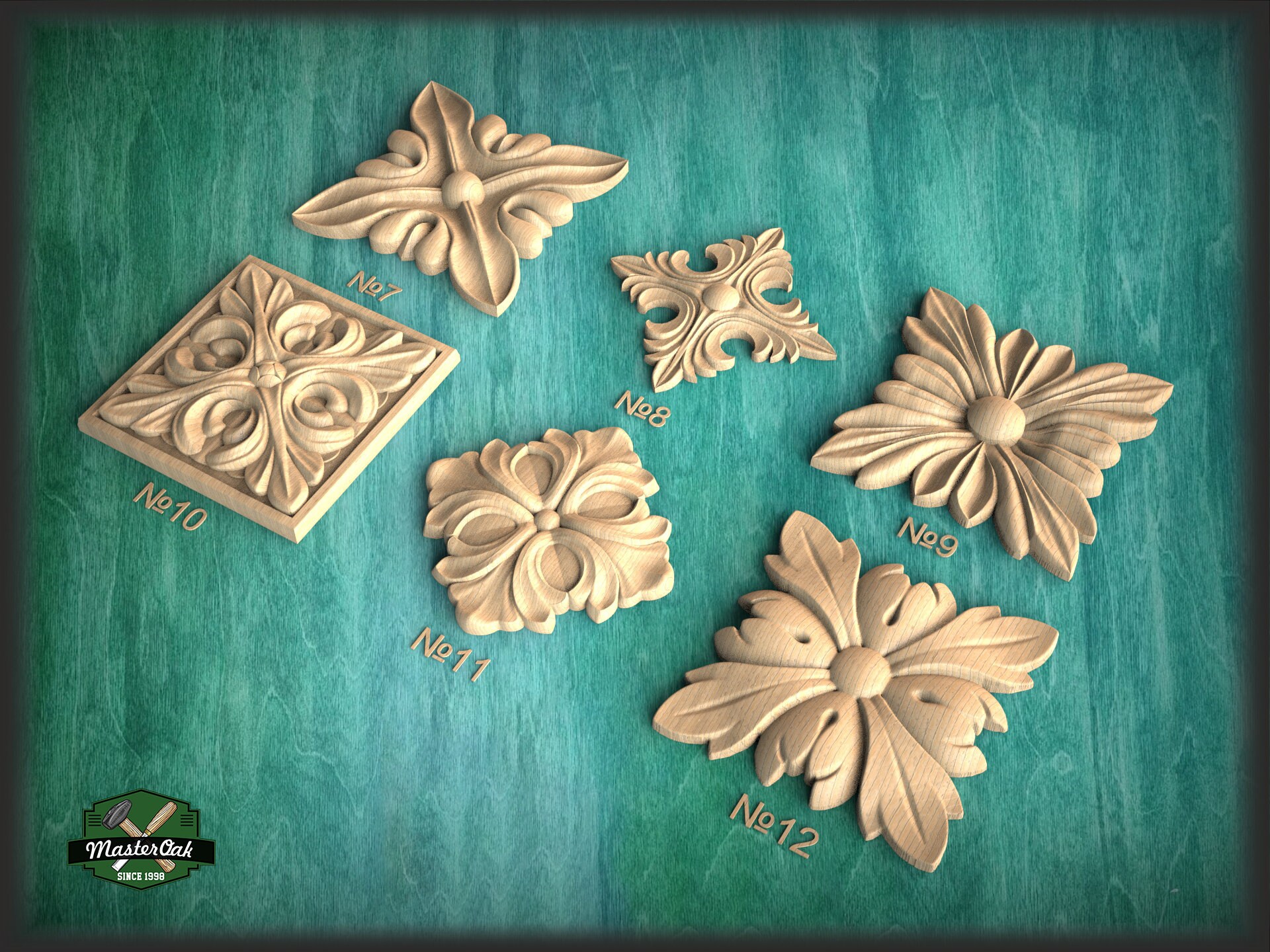 Square Carved Wood Rosette 1 Piece Home Wall Embellishments - Etsy