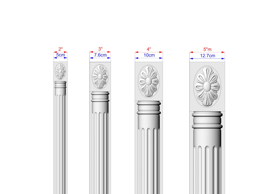 Handcrafted Wooden Classic Style Fluted Pilaster Set 2pc - Etsy