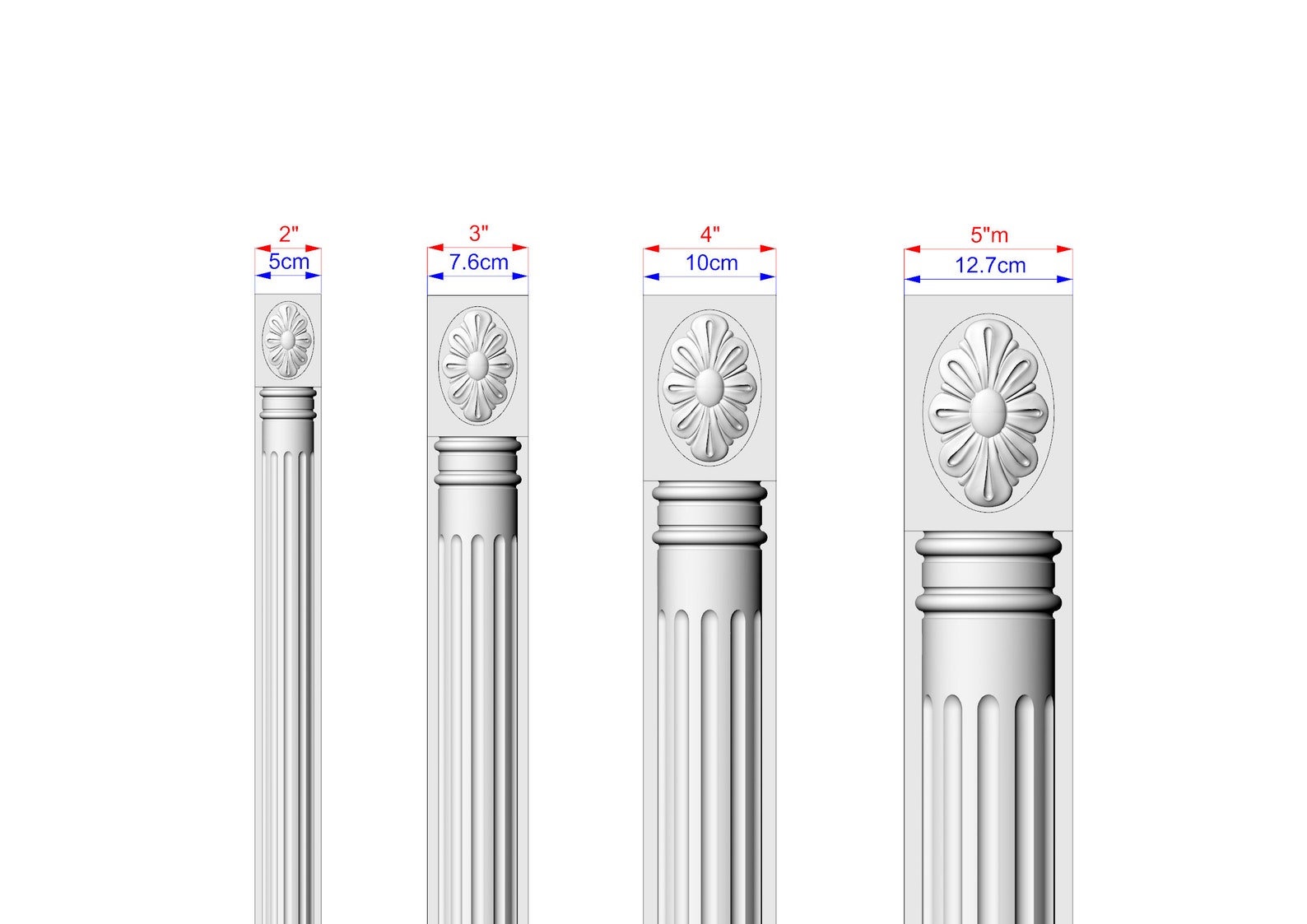 Handcrafted Wooden Classic Style Fluted Pilaster Set 2pc - Etsy