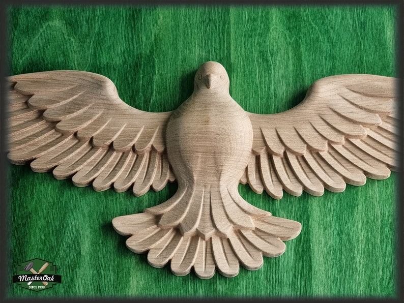 Flying Dove Wooden Wall Decor Unfinished Carved Bird Wedding - Etsy