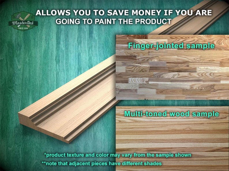 Stepped Profile Wood Molding - Elegant and Versatile Trim, 40" Wood ...