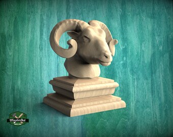 Fox Bust Made of Wood, Fox Wooden Finial for Staircase Newel Post, Fox ...