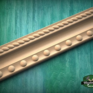 Elegant Beaded and Twisted Rope Wood Moulding – Versatile Accent, 40 ...