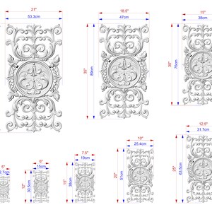 Vertical Filigree Carved Wood Onlay – Intricate Furniture Applique, 1pc ...