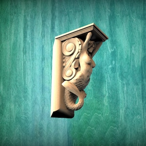 Custom Order Corbel Mermaid of Wood for the Corner, Unpainted - Etsy