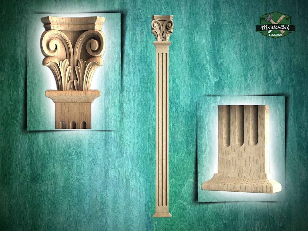 Elegant Wooden Single Corinthian Pilaster , Wood Pilaster, 1pc ...