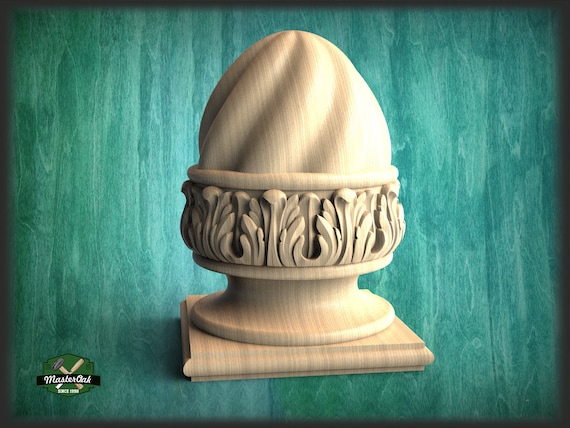 Carved Post Finials With Square Base Staircase Newel Post - Etsy