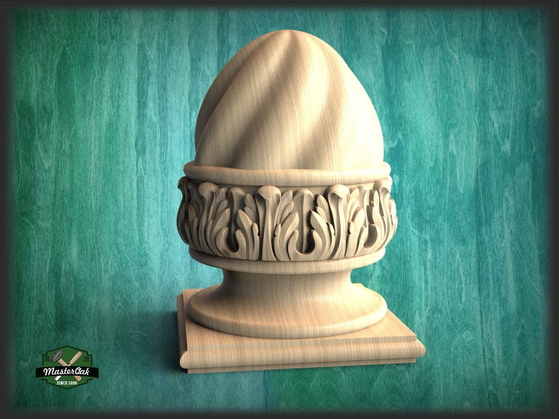 Carved Post Finials With Square Base Staircase Newel Post - Etsy