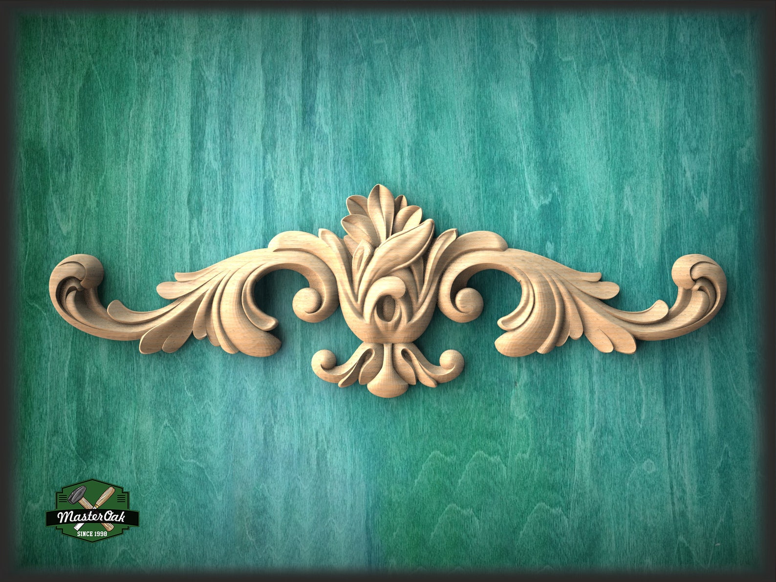 Large Unfinished Center Onlay With Acanthus Scrolls From Oak | Etsy