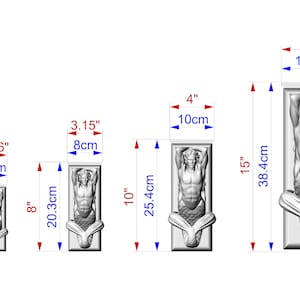 Mermaid and Merman Corbels of Wood, Unpainted, Decorative Carved Wooden ...