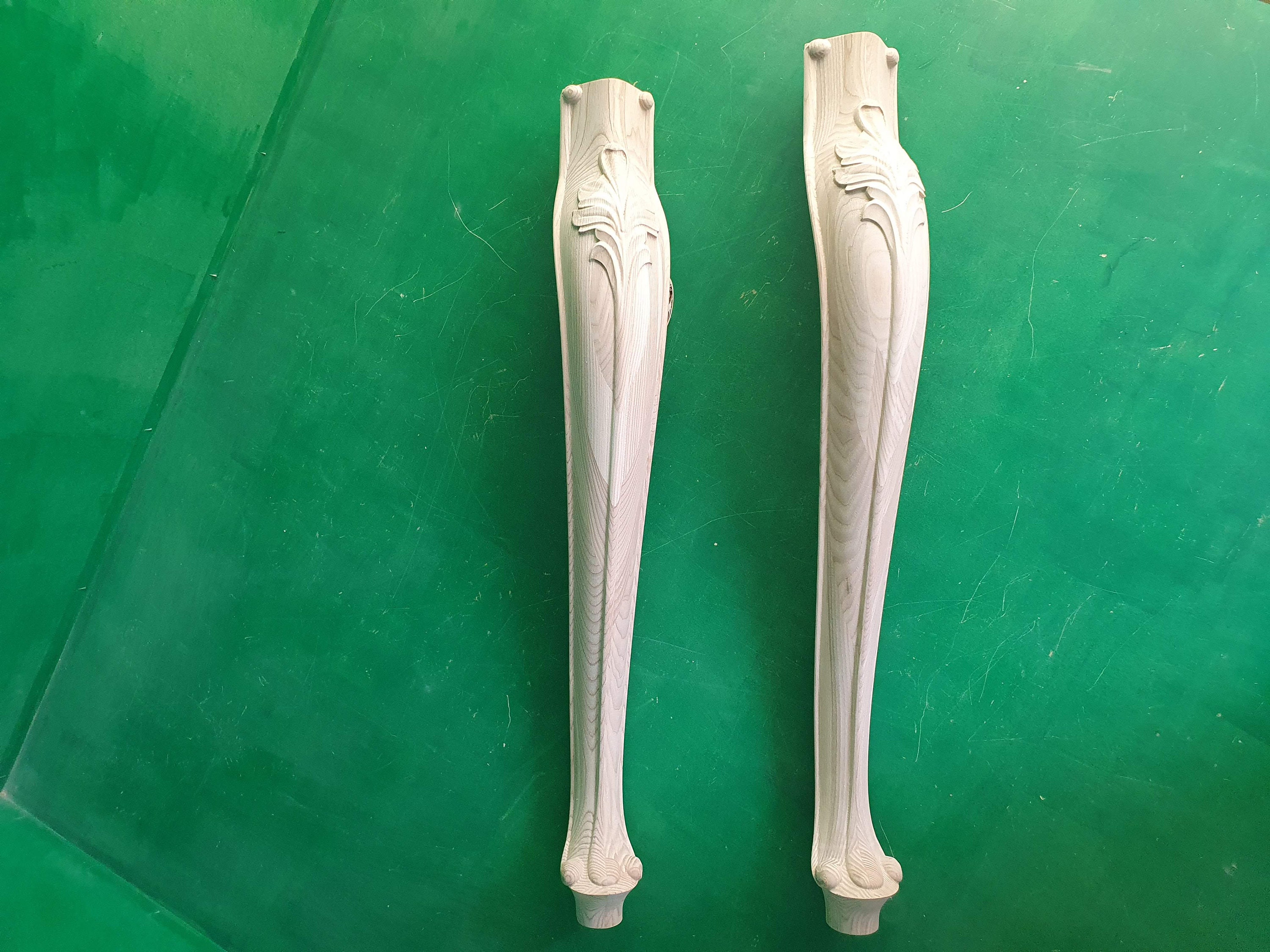 Strong Carved Cabriole Legs of Wood Set of 2pc for the | Etsy