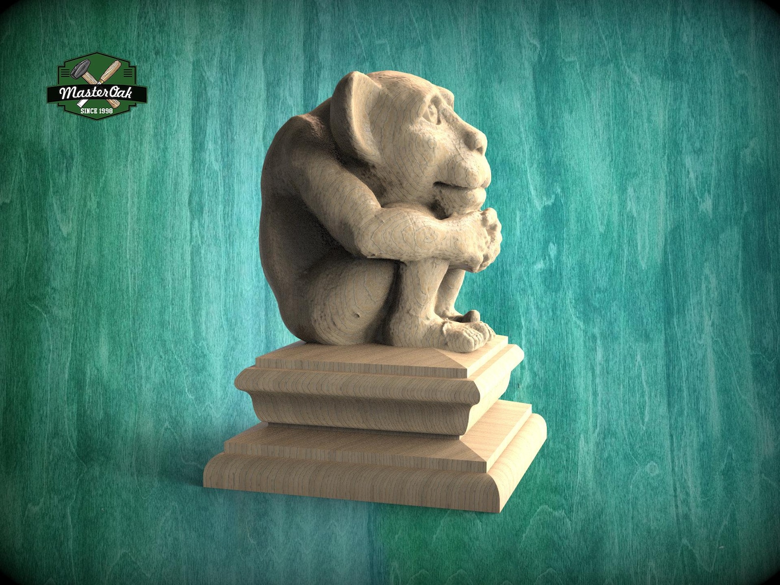 Gothic Imp Wooden Statue, Gargoyle Finial Bed Post, Gargoyle Statue of ...