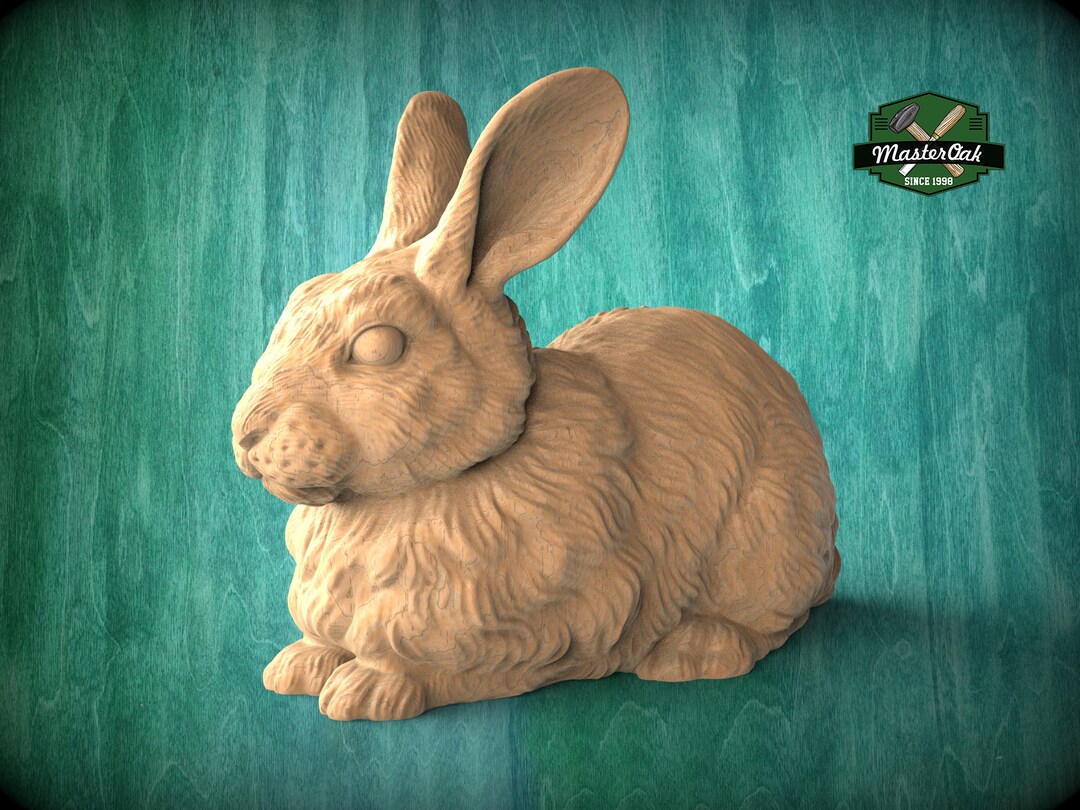 Lying Rabbit Wooden Finial for Staircase Newel Post, Rabbit Finial Bed ...