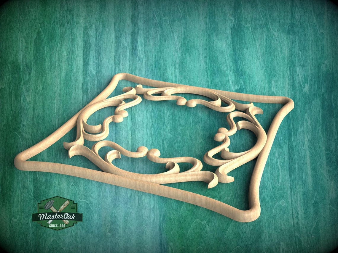 Square Openwork Wood Onlay, Intricate Wooden Carved Trim, 1pc, Home ...