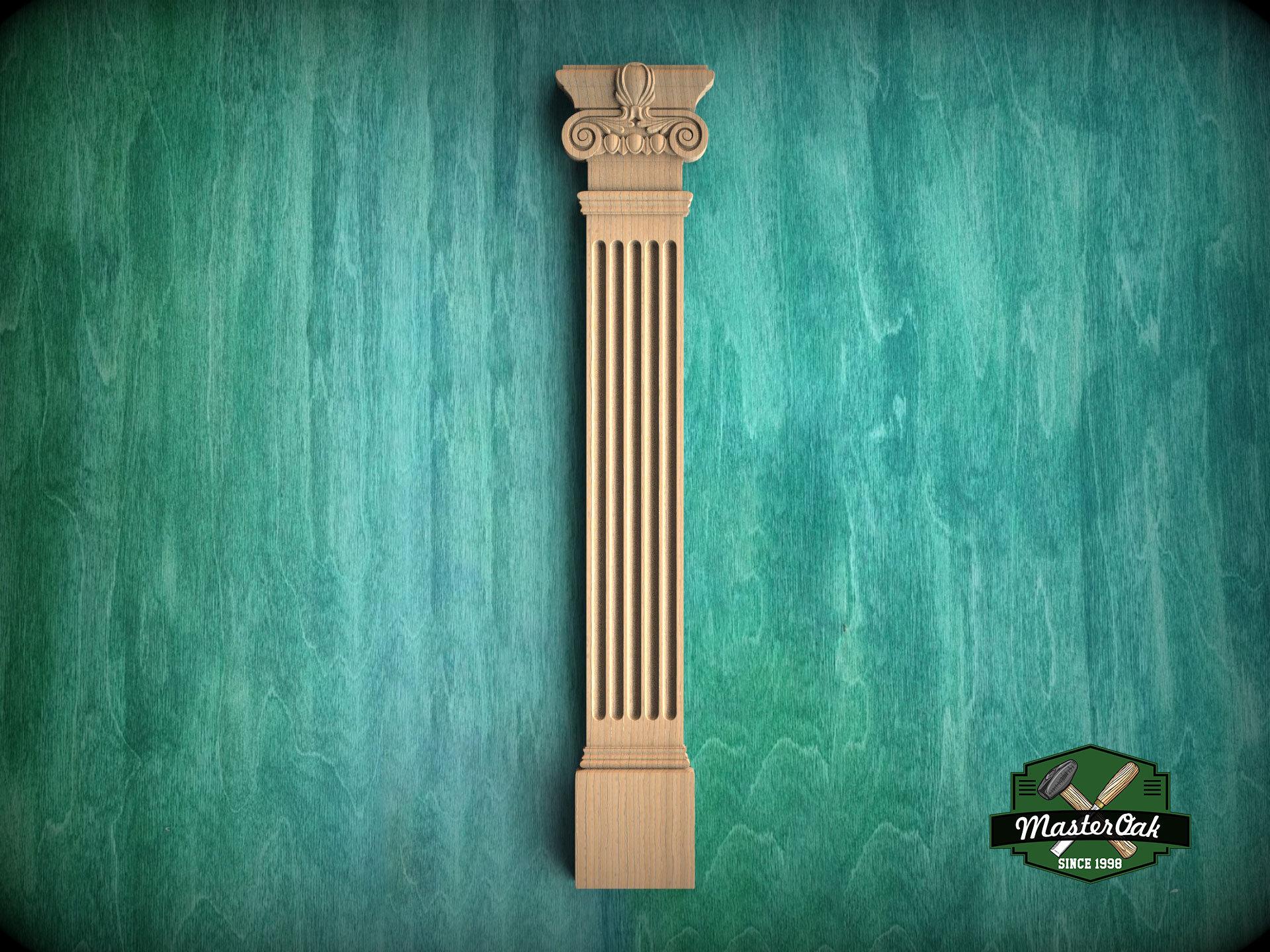 Casing Wood Carved Pilasters (flat Back Columns), Classical Wood Ionic ...