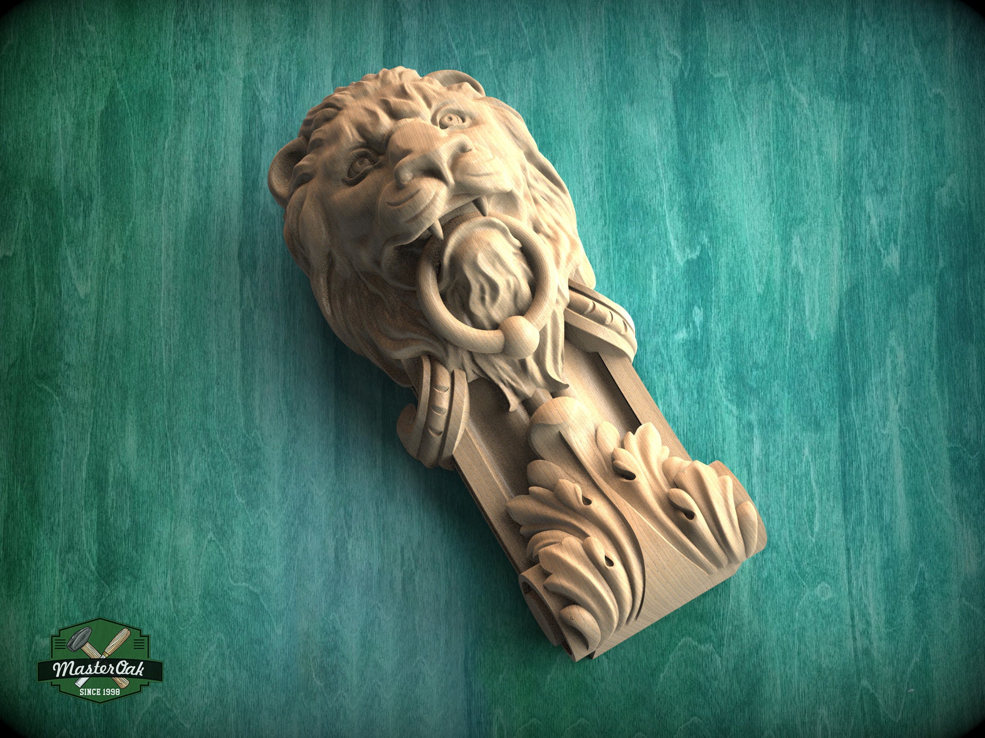 Lion Corbel of Wood Unpainted Decorative Carved Wooden - Etsy