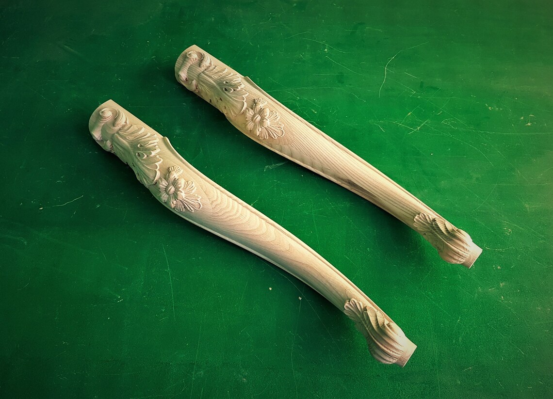 Carved Cabriole Legs Set 2pc for the Table Classic Style | Etsy