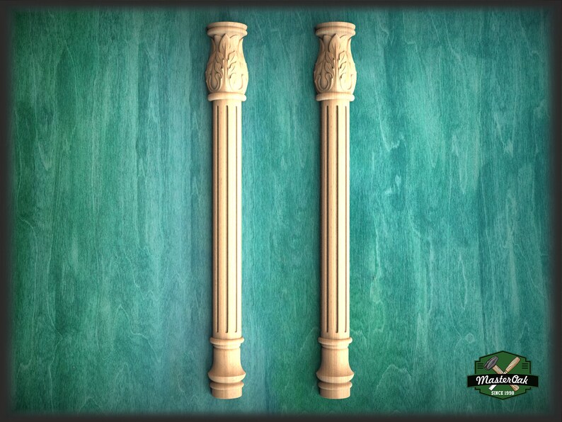 Half Column Pilasters for Fireplace Set 2pc Pair of Carved - Etsy