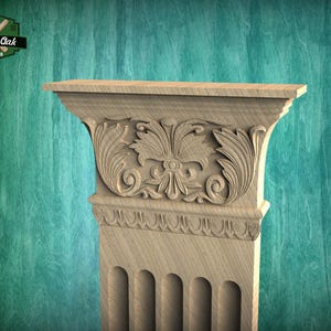 Corinthian Elegance Wooden Pilaster, Flat Back Columns, Classical Wood ...