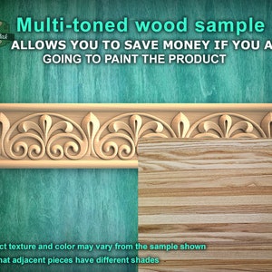 Elegant Fleur Motif: Carved Wood Molding Trim, 40" Decorative Wooden ...