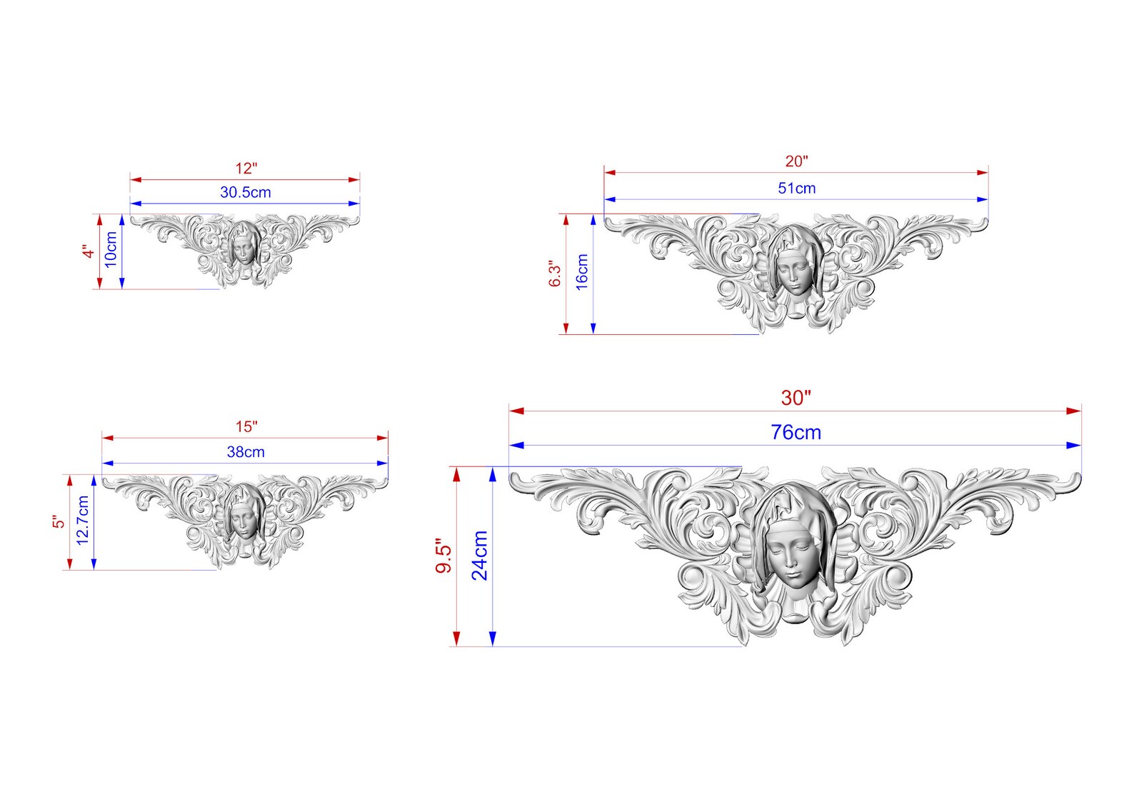 Our Lady Carved Wood Applique for Fireplace Mantel, Carved Flower ...