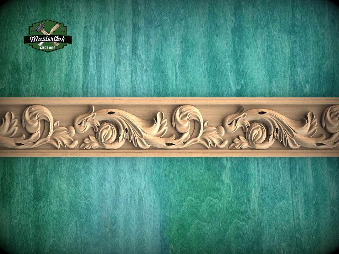 Baroque Scrollwork Wood Molding – Ornate Swirl Wood Trim, 40" , 1 Pc ...