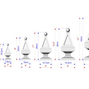 Triangular Ball Top Finial, Simple Square Top Finial, Staircase Newel ...