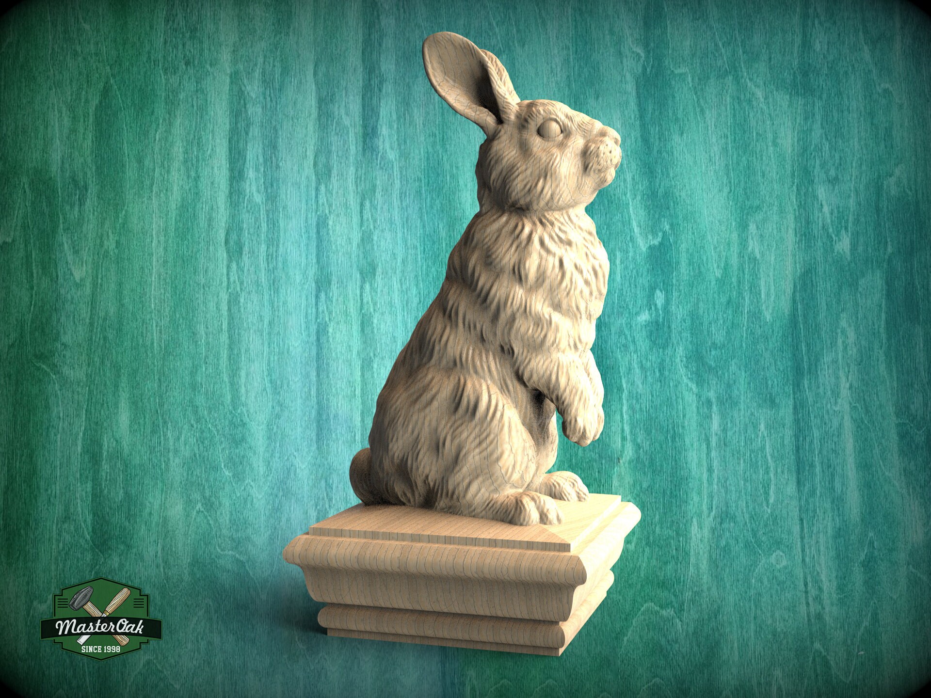 Rabbit Wooden Finial for Staircase Newel Post Rabbit Finial - Etsy