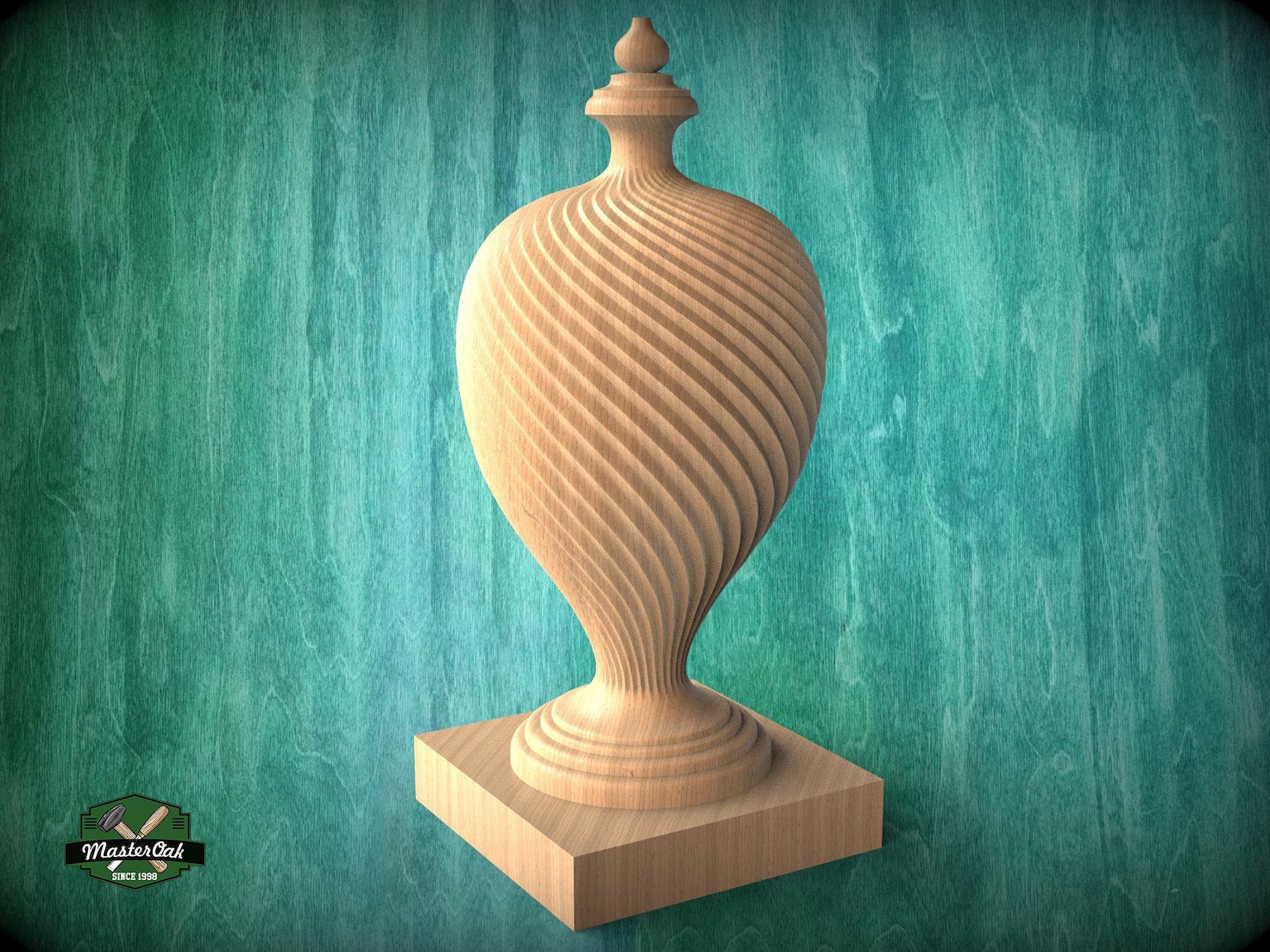 Large Decorative Architectural Hardwood Finial, Carved Post Finials ...