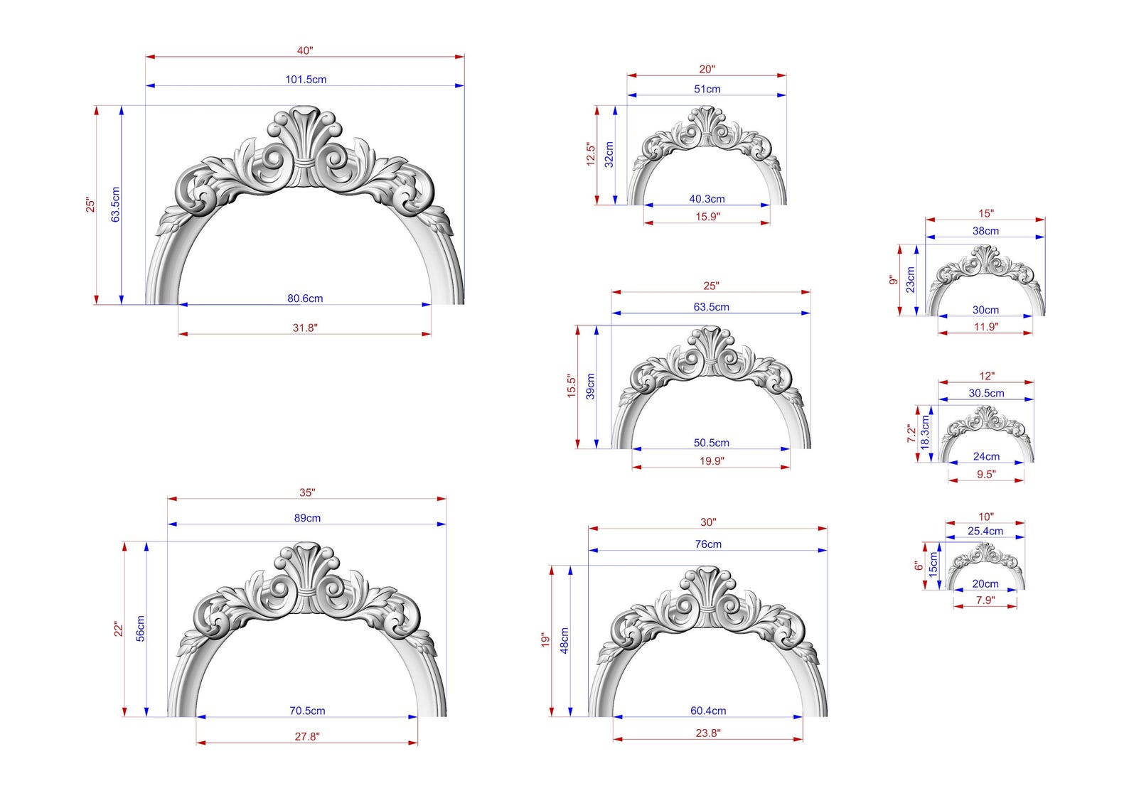 Baroque Style Wooden Arch Decoration – Classic Swirls and Foliage ...