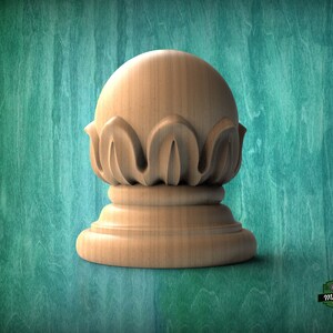 Wooden Carved Post Finials With Round Base, Staircase Newel Post Cap, Bed Finials - Etsy Australia