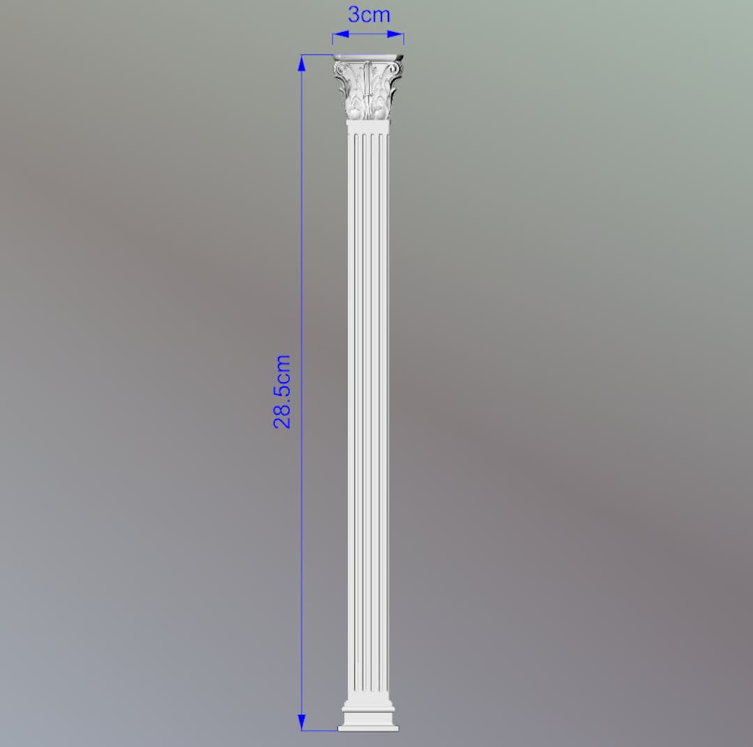 Custom Order. Corinthian Pilaster Column 28.5cm X 3 Cm Made of Wood ...