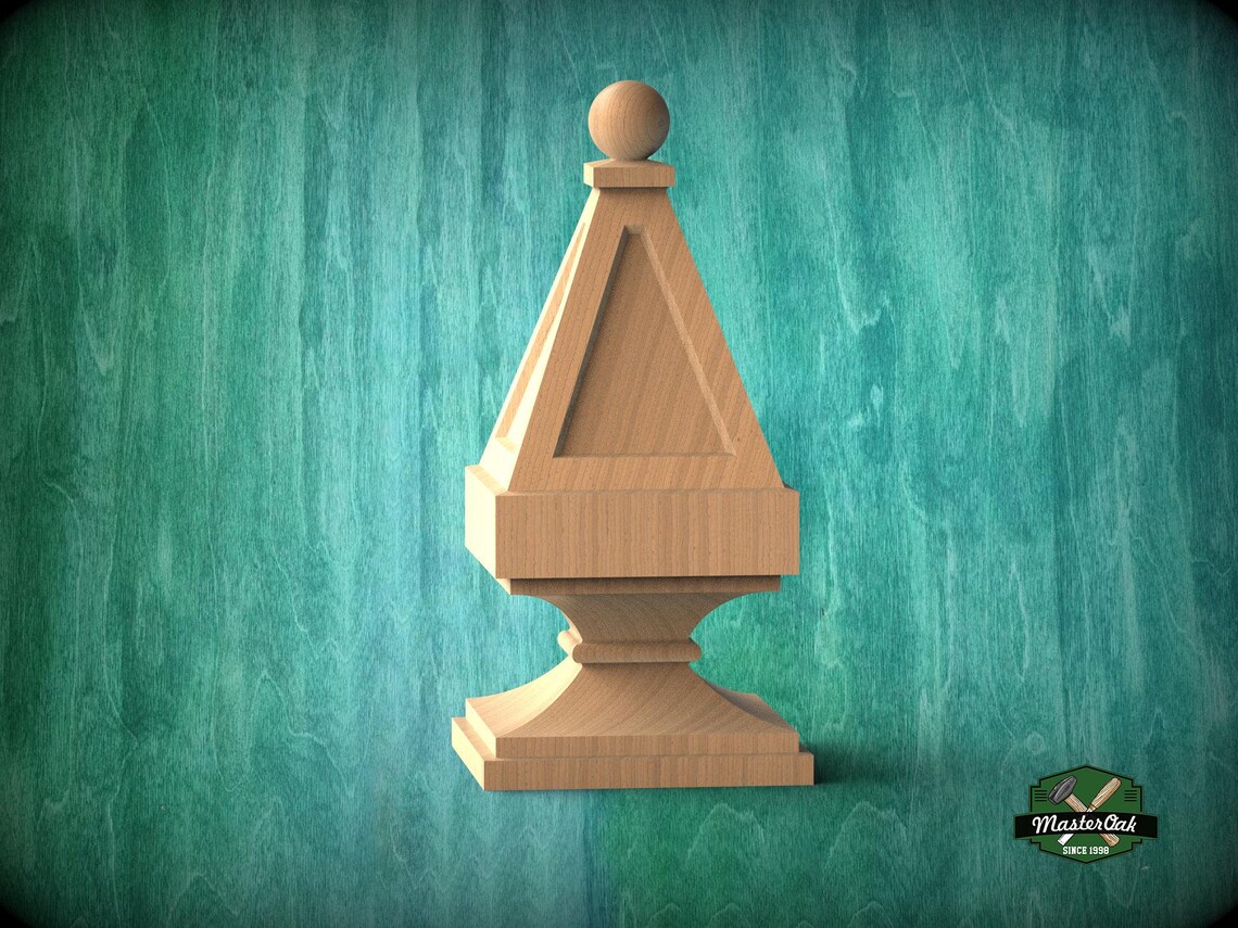 Triangular Ball Top Finial, Simple Square Top Finial, Staircase Newel ...