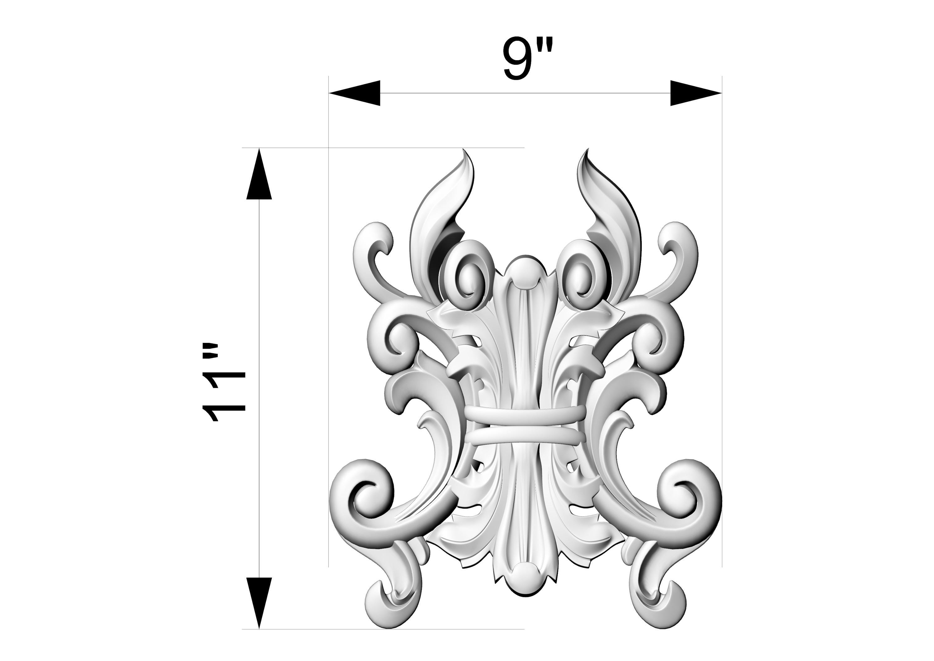 Custom Decorative Overlay for the Central Part of the Decor, 1pc, 11x9 ...