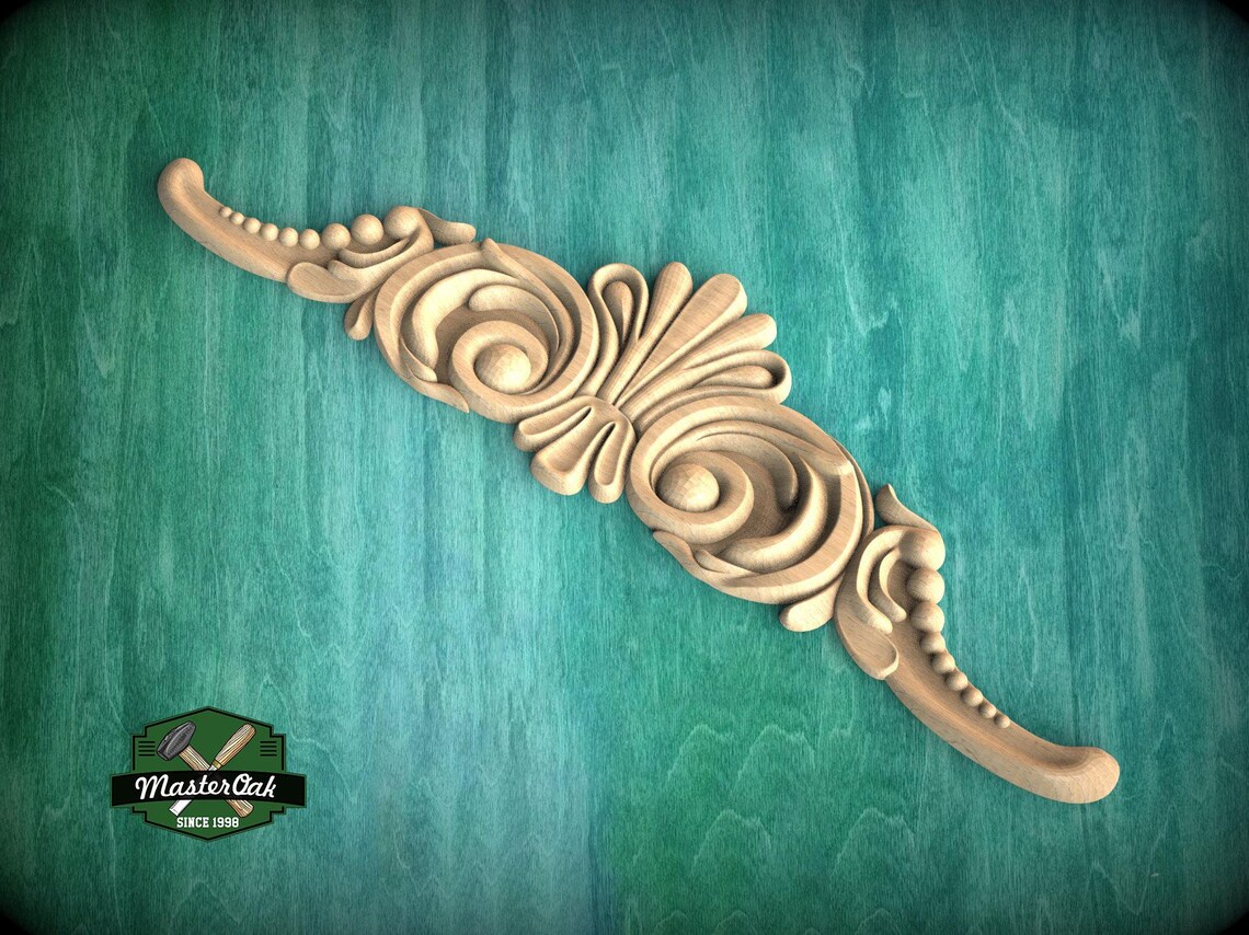 Ornate Wooden Scrollwork Applique for Home Decoration, Unpainted, Wood ...