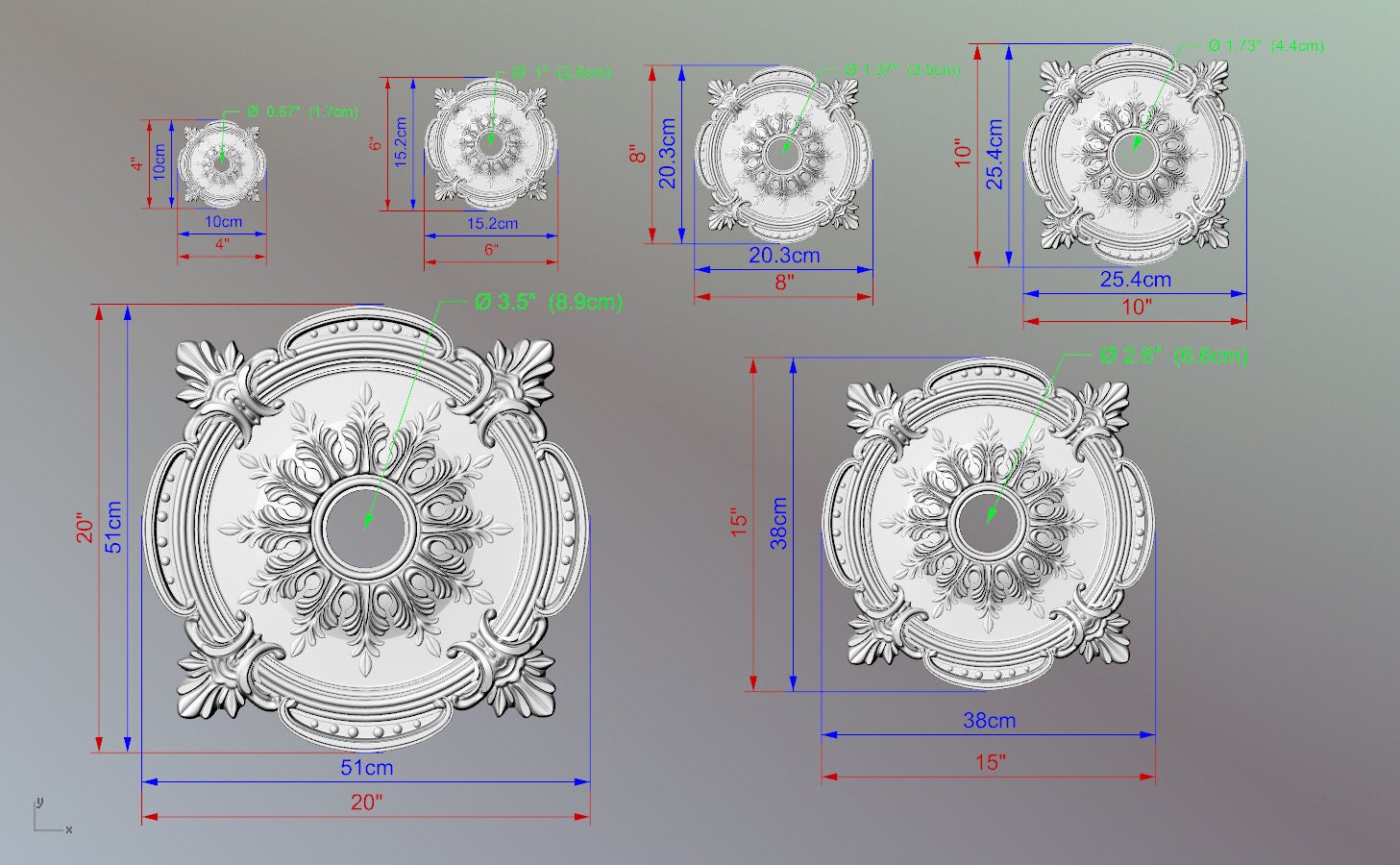 Round Architectural Applique Rosette Onlay Detailed Acanthus - Etsy