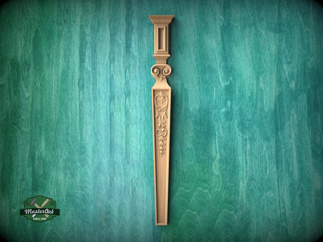 Baroque-style Decorative Wooden Pilaster, Unfinished, Column Classic ...