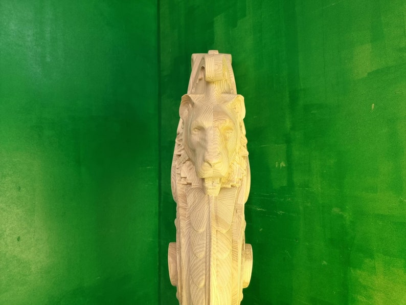 Griffin Carved Wood Lion - Etsy