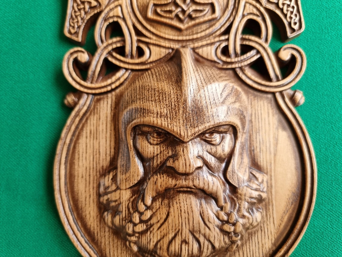 Thor Statue, Pagan Altar, Norse Mythology, Celtic Wood Carving, Viking ...