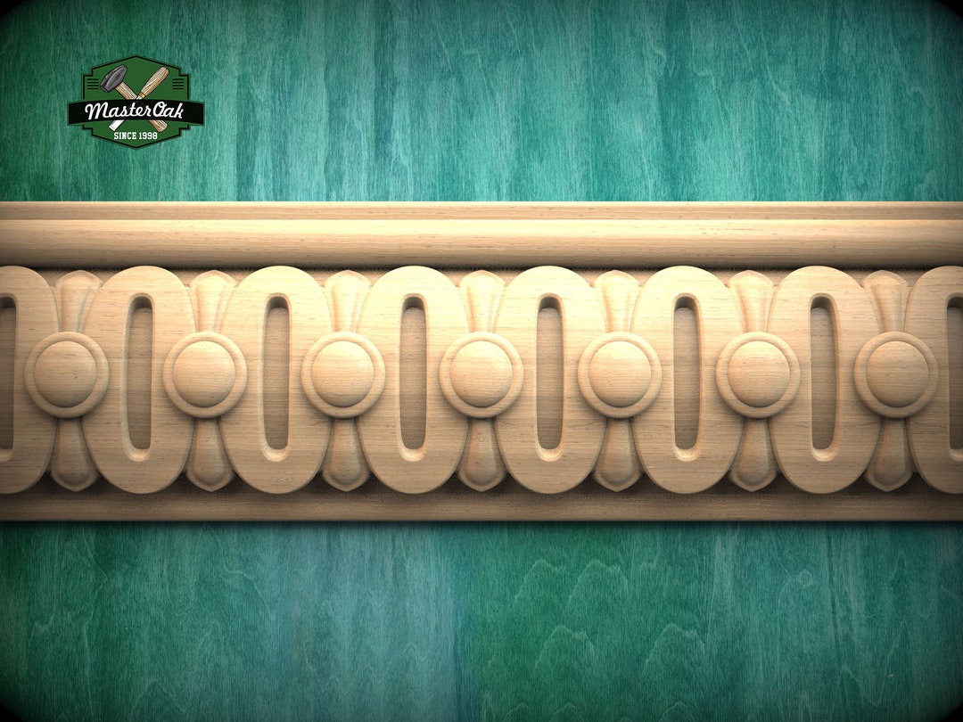 Classic Beaded Oval Wood Moulding – Decorative Wooden Trim, 40" Elegant ...