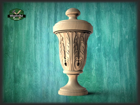 Round Newel Post Cap With Acanthus Leaves - Etsy